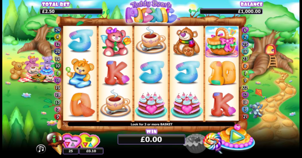 Teddy bears picnic spelautomat från NextGen ⓻⓻⓻ Spela online!
